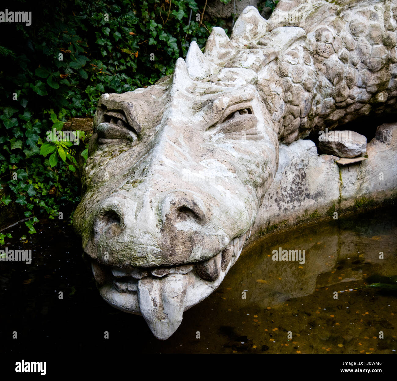 Statue of stone dragon, Rhineland, Germany Stock Photo - Alamy