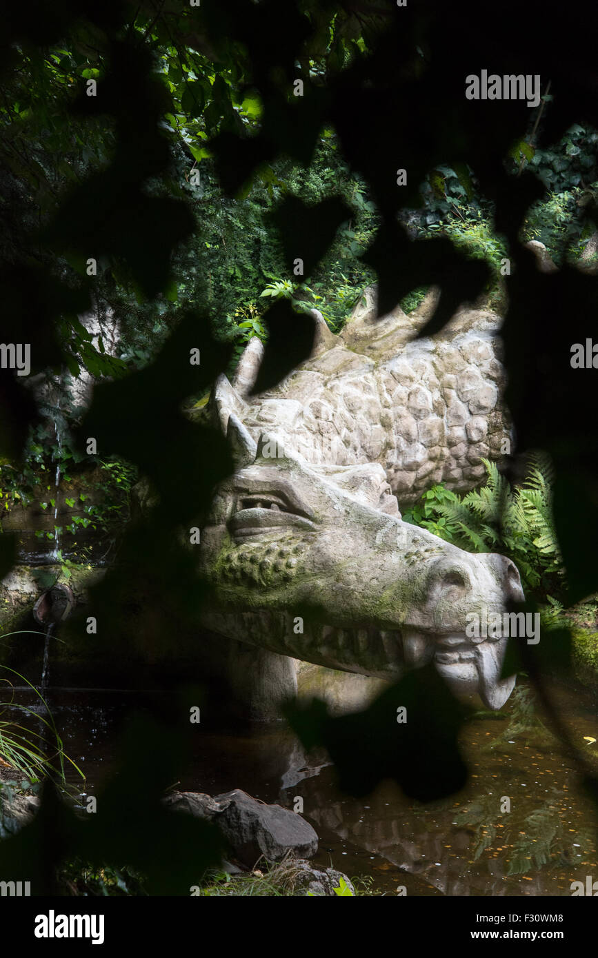 Statue of stone dragon, Rhineland, Germany Stock Photo - Alamy