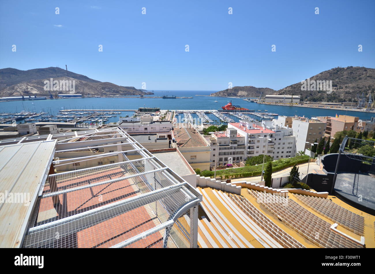 Cartagena port. view from the castle Stock Photo - Alamy