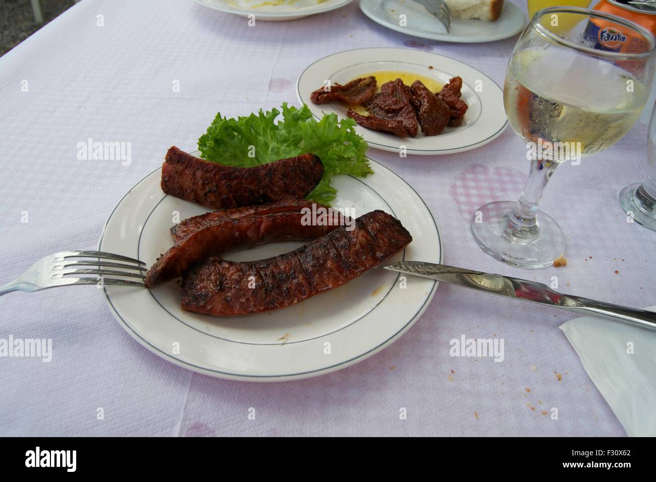Traditional Greek sausage cuisine Mediterranean Stock Photo - Alamy