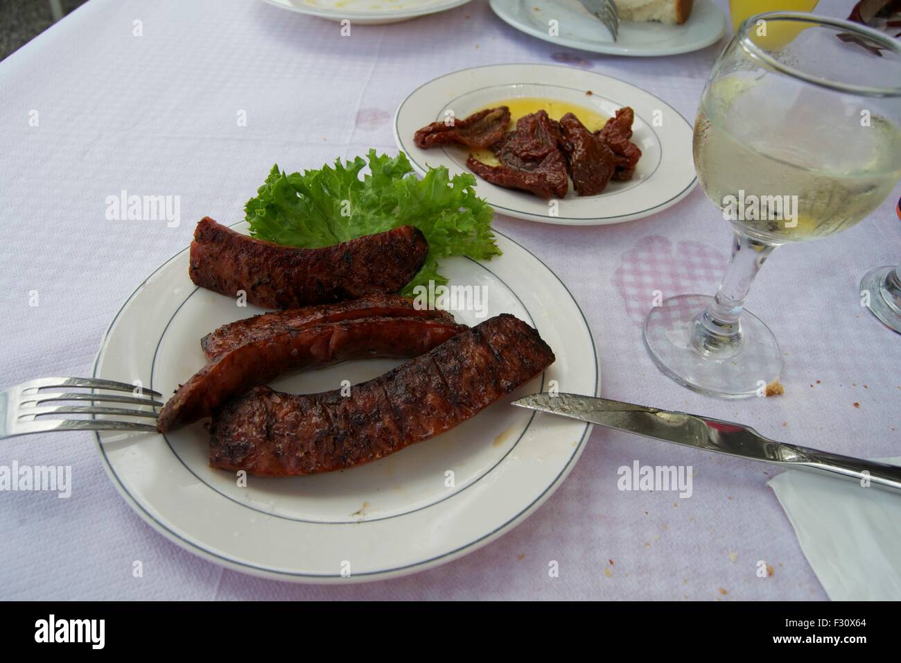 Traditional Greek sausage cuisine Mediterranean Stock Photo - Alamy