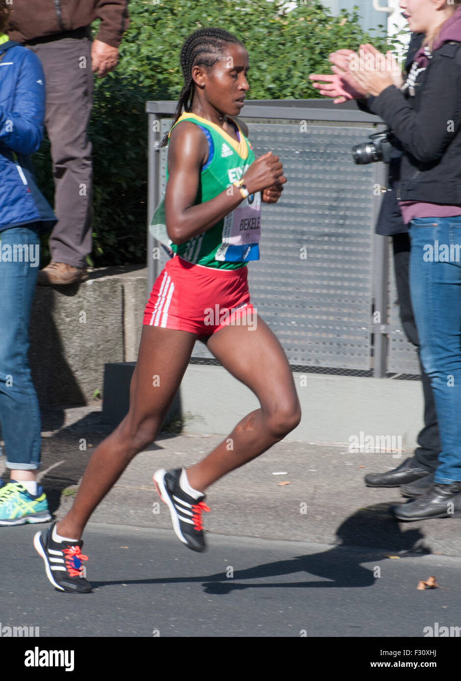 Berlin, Germany. 27th Sep, 2015. Ethiopian athlete Tadelech Bekele ...