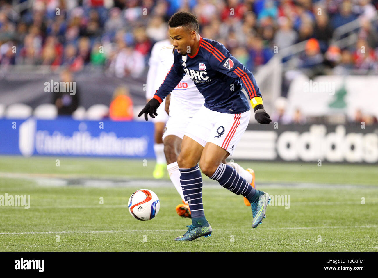 September 26, 2015; Foxborough, MA, USA; New England Revolution forward ...