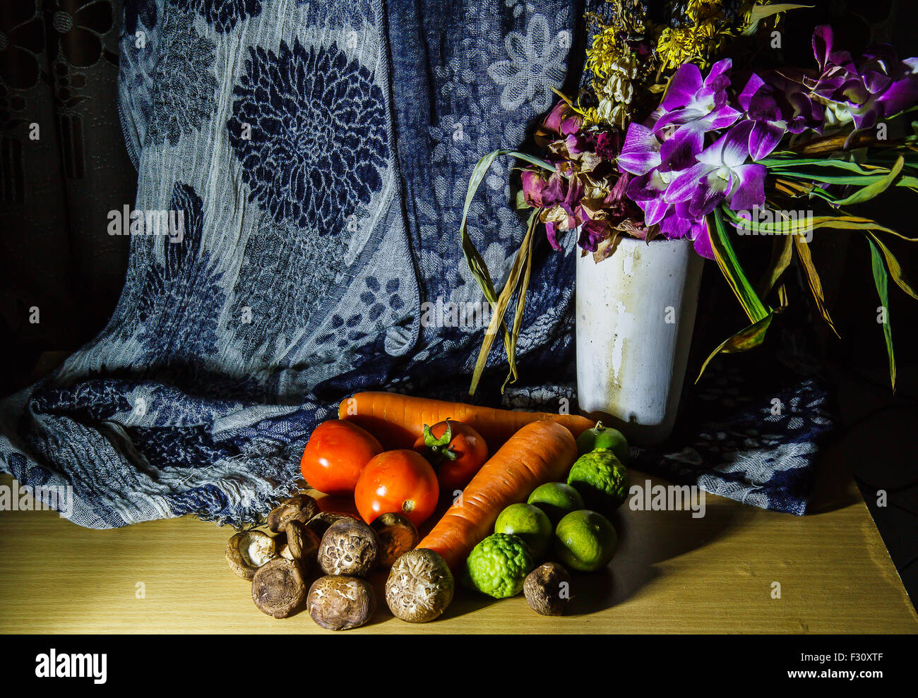 Flowers and Fruits still life Stock Photo - Alamy
