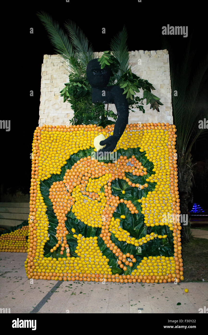 A dragon shape in a festival made of oranges,mandarins and lemons Stock ...