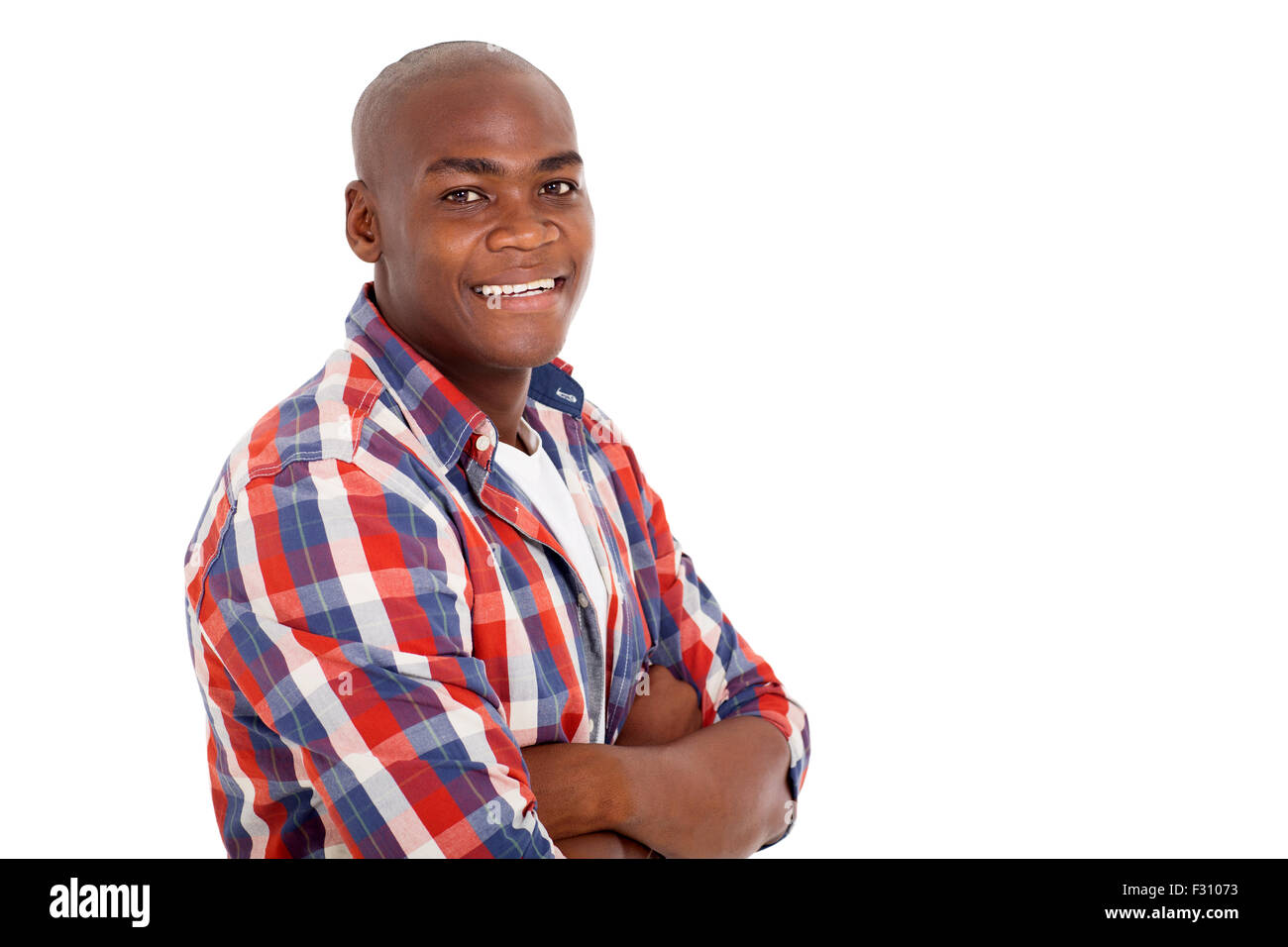 portrait of modern African American man over white background Stock ...