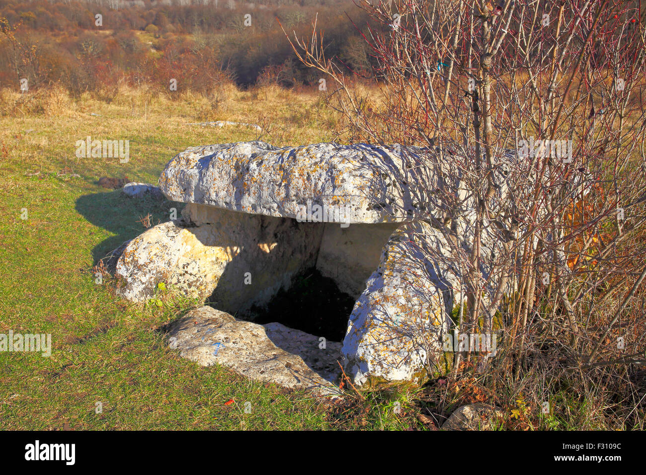 Dolmen ancient prehistoric stone building summer Russia Stock Photo - Alamy