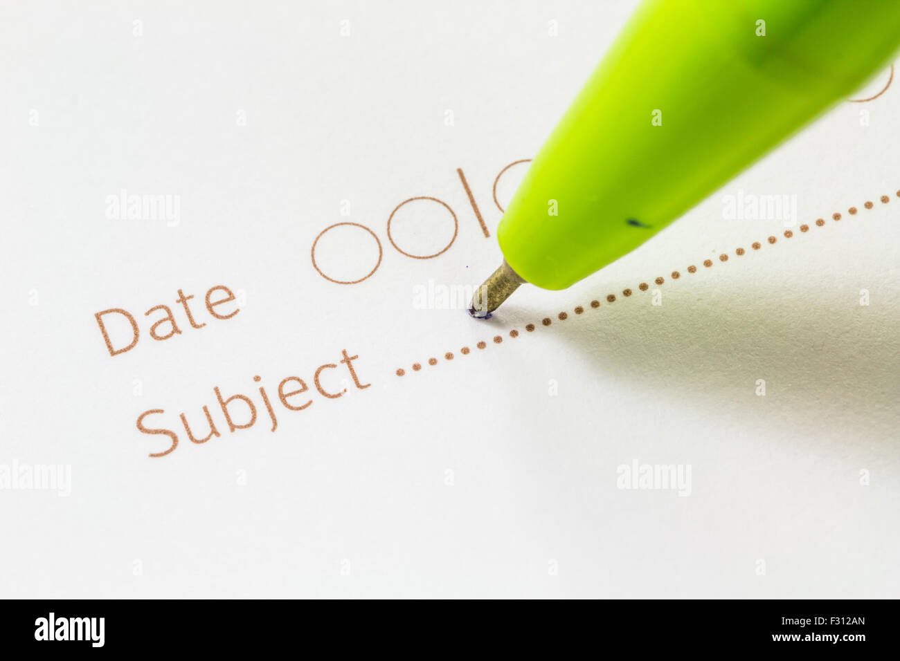 Pen write on blank paper Stock Photo - Alamy