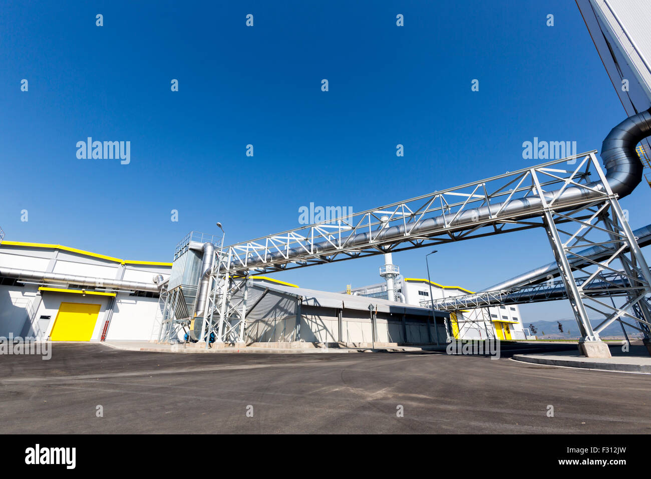 New modern industrial waste plant from the outside. Waste-to-energy ...