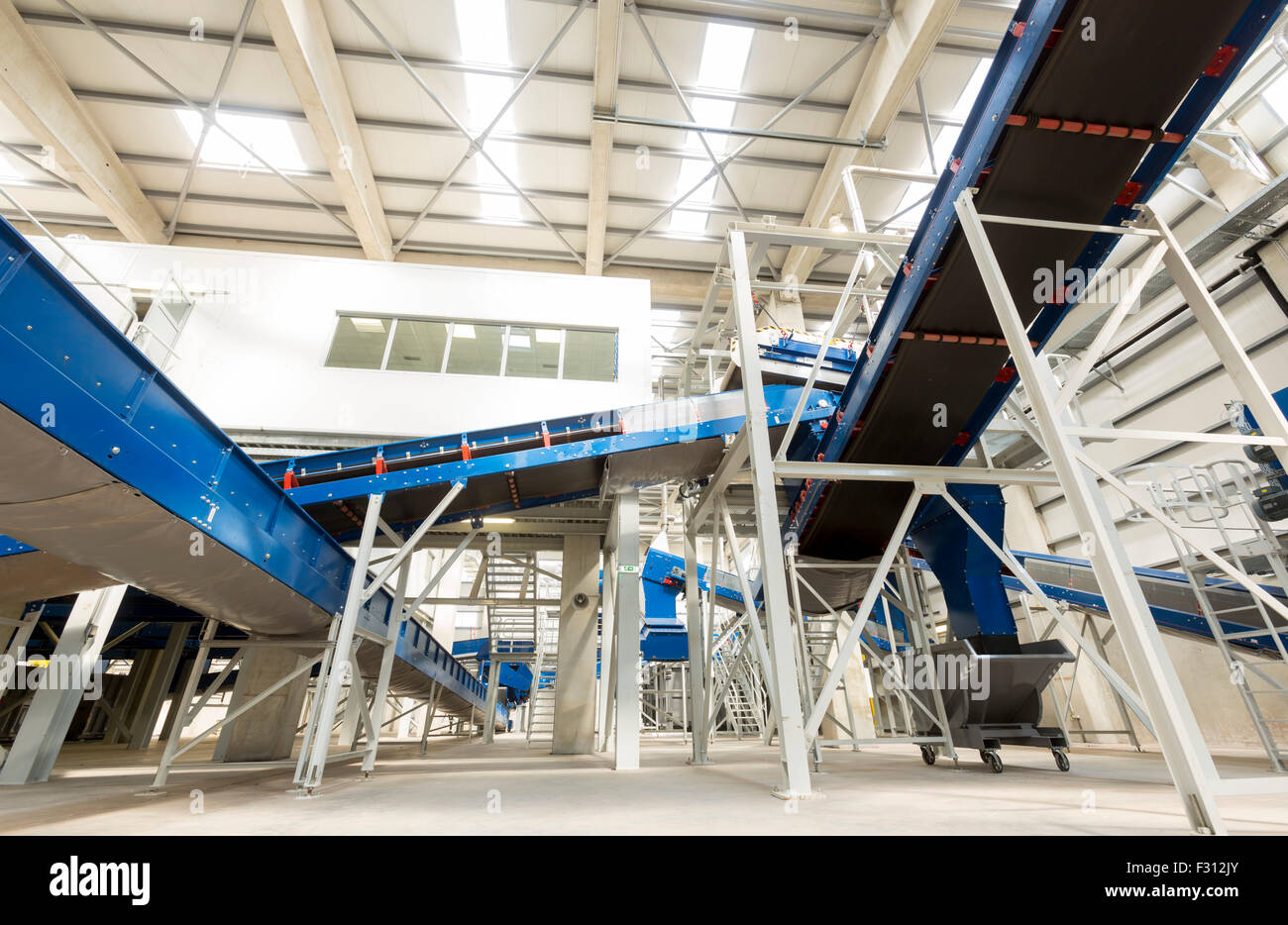 Inside of a new modern biomass waste plant. As an energy source ...
