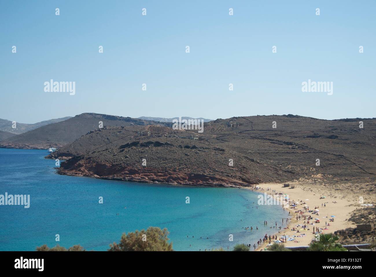 Greek island clear blue water Mykonos travel sea Stock Photo - Alamy