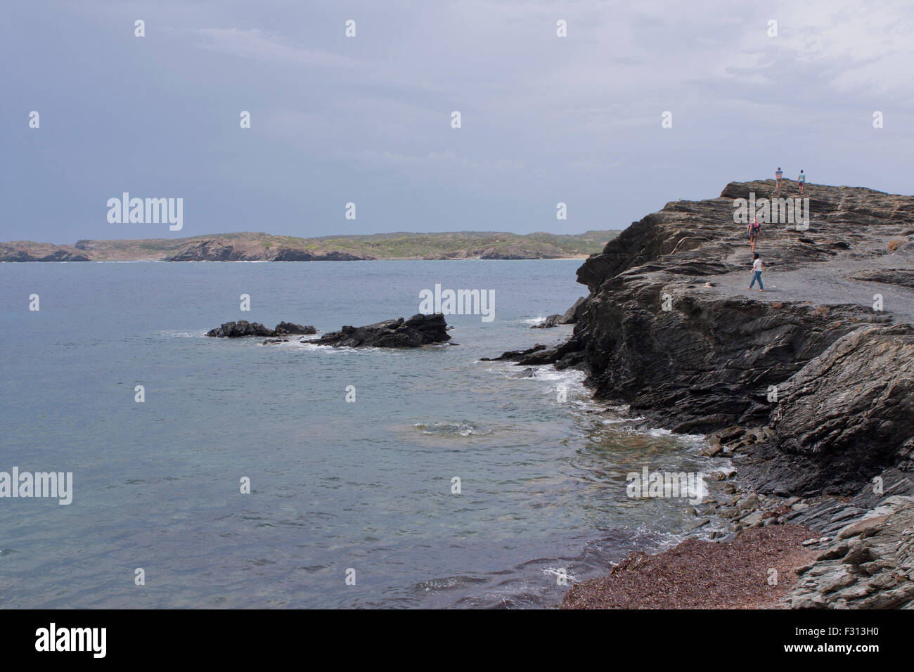cliff edge rocks sea cliff path in Minorca Stock Photo - Alamy