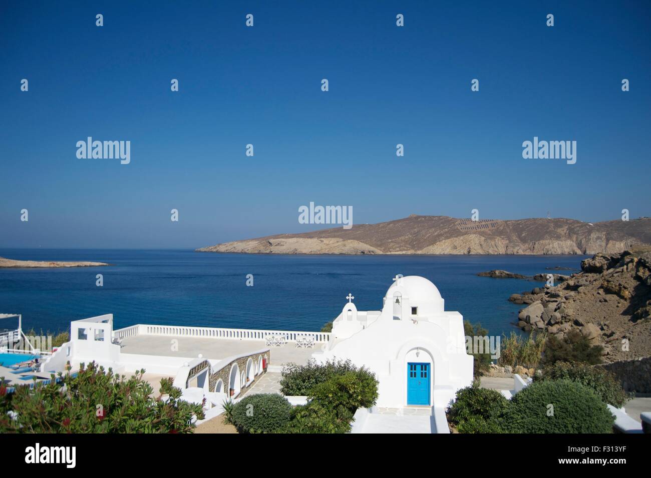 Traditional Greek building blue white architecture Stock Photo - Alamy