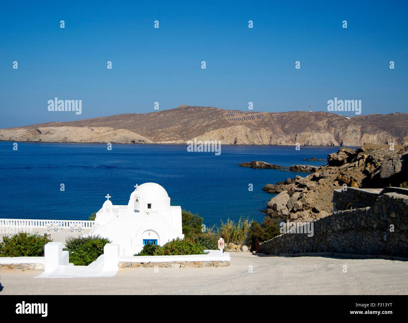Traditional Greek building blue white architecture Stock Photo - Alamy