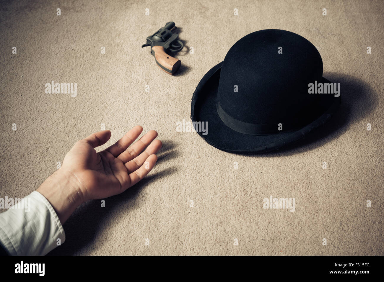 Man lying dead on the floor hi-res stock photography and images - Alamy