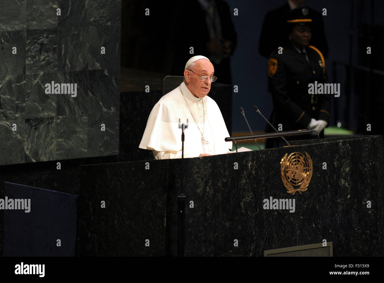 Pope Francis Addresses The United Nations General Assembly At The
