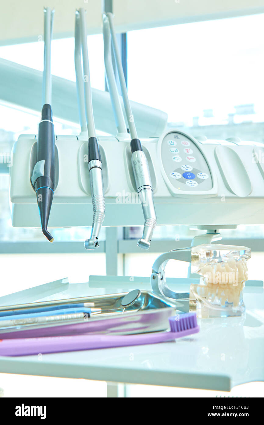 Closeup of a modern dentist tools Stock Photo - Alamy