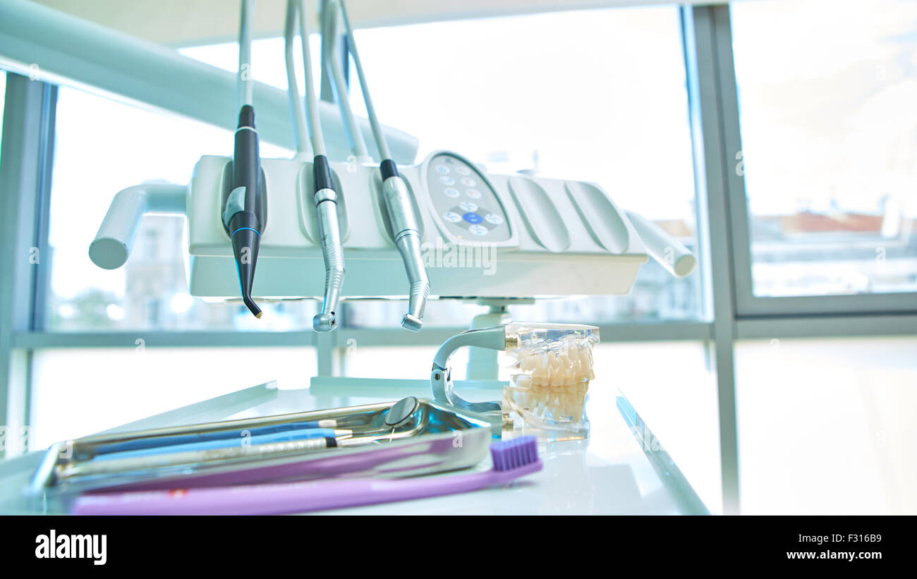 Closeup of a modern dentist tools Stock Photo - Alamy