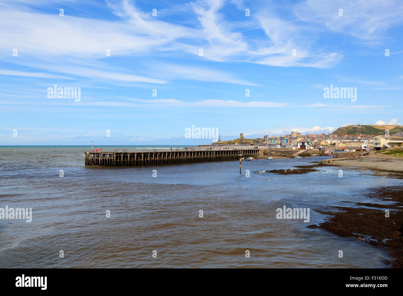 The entrance to Aberystwyth harbour Stock Photo - Alamy