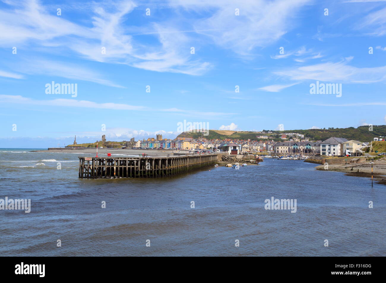 The entrance to Aberystwyth harbour Stock Photo - Alamy