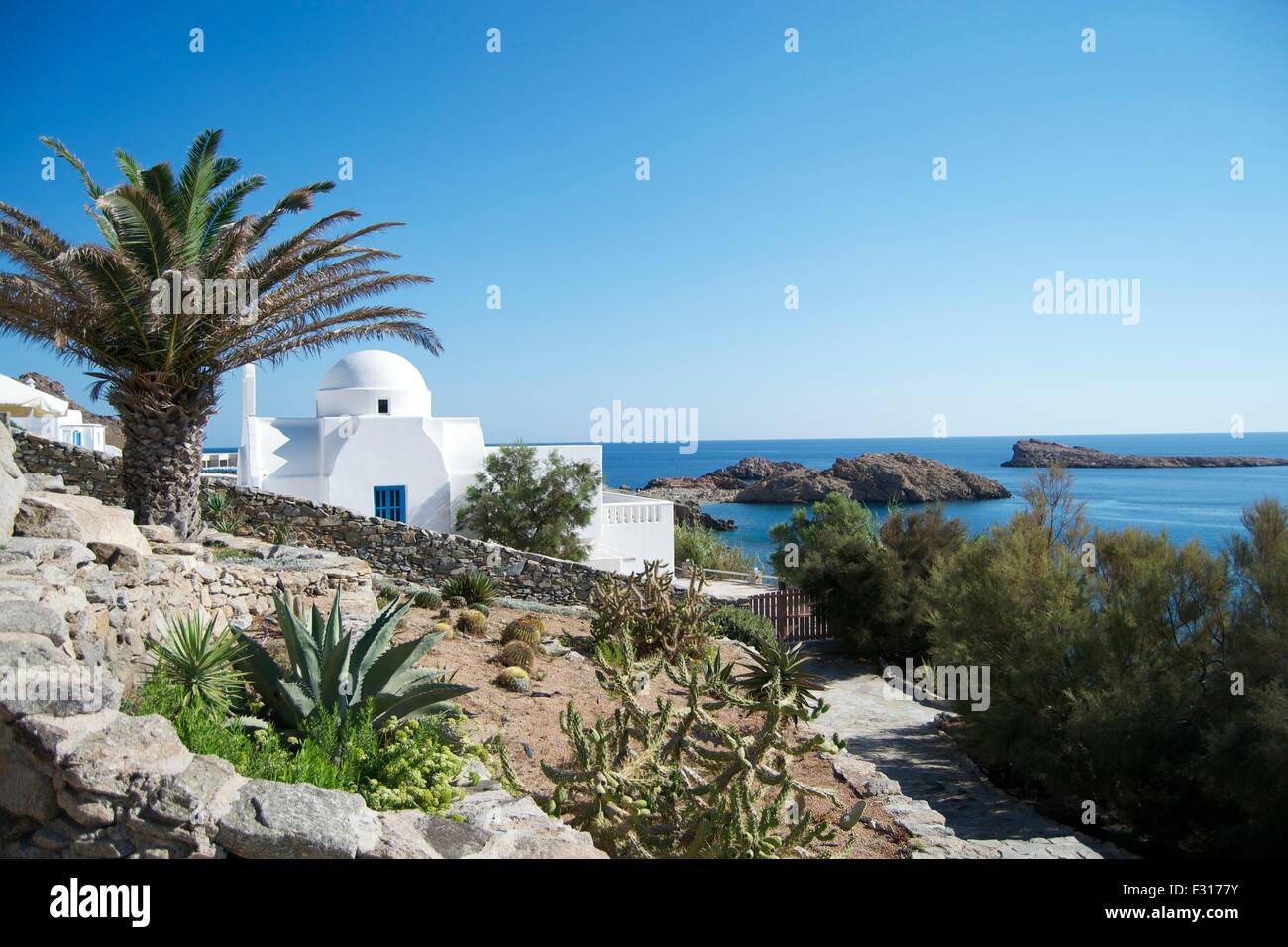 Traditional Greek building blue white architecture Stock Photo - Alamy