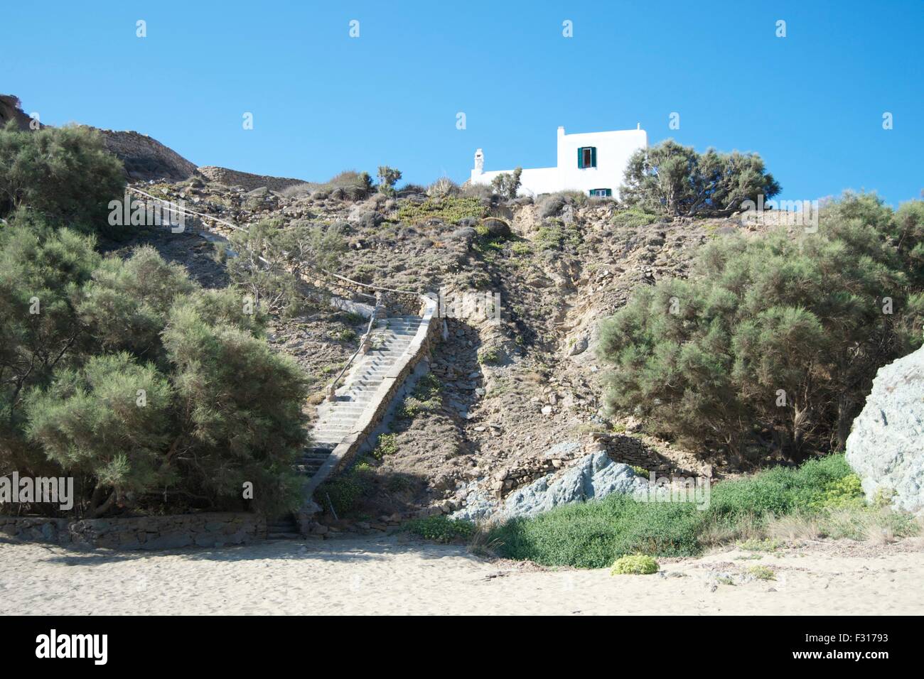 Traditional Greek building blue white architecture Stock Photo - Alamy