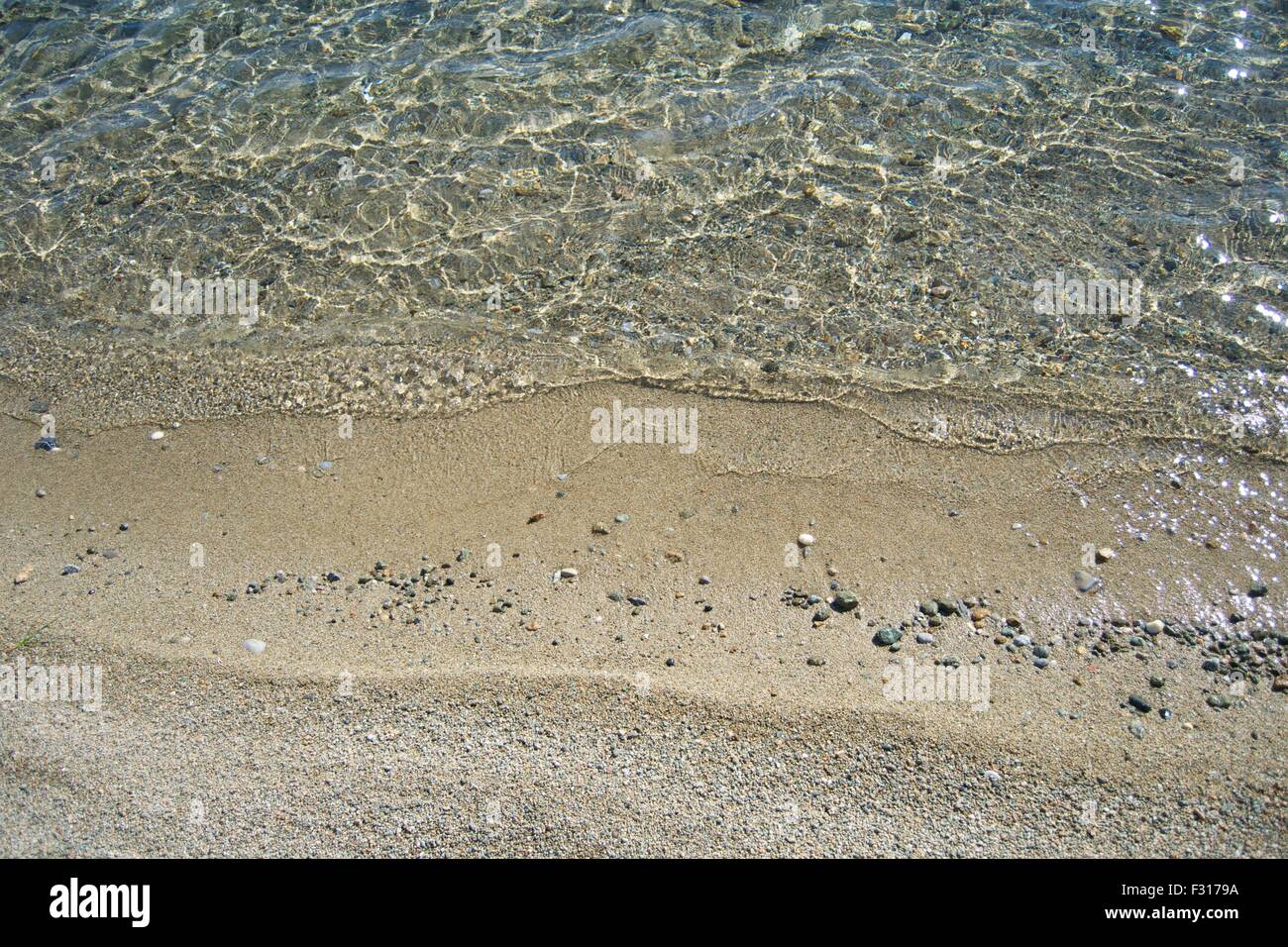 Beach Mykonos Island Greece clear blue sea water Stock Photo - Alamy