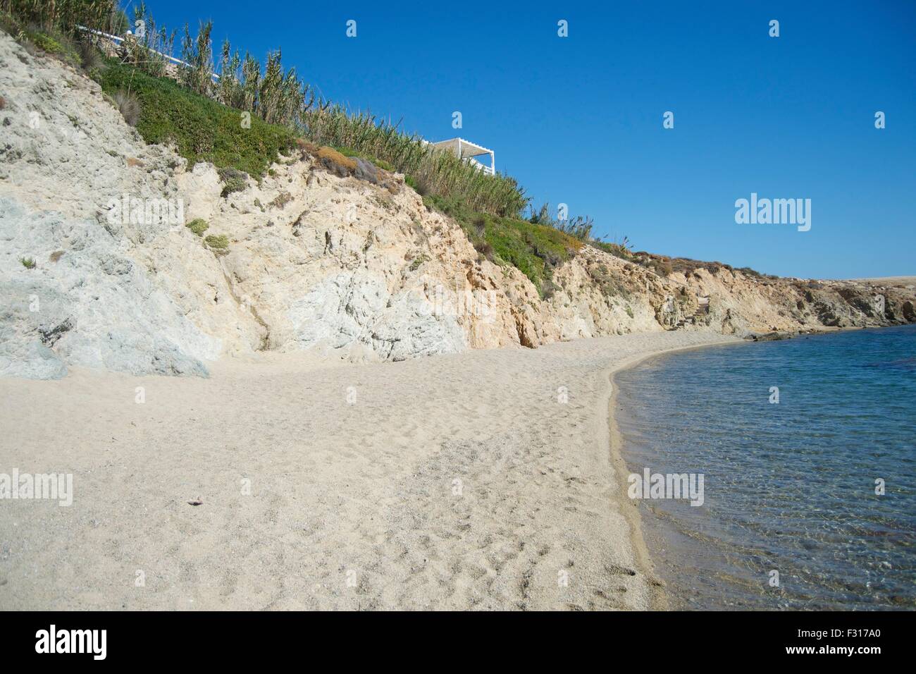 Beach Mykonos Island Greece clear blue sea water Stock Photo - Alamy