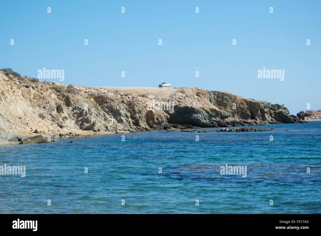 Beach Mykonos Island Greece clear blue sea water Stock Photo - Alamy