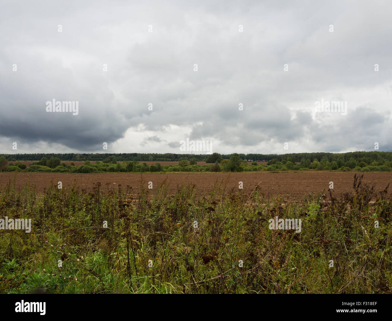 Fall - Early September rainy landscape Stock Photo - Alamy