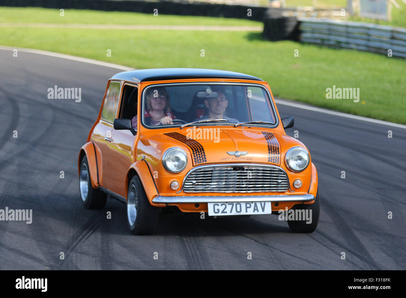 A Mini on track at Castle Combe Circuit Stock Photo - Alamy
