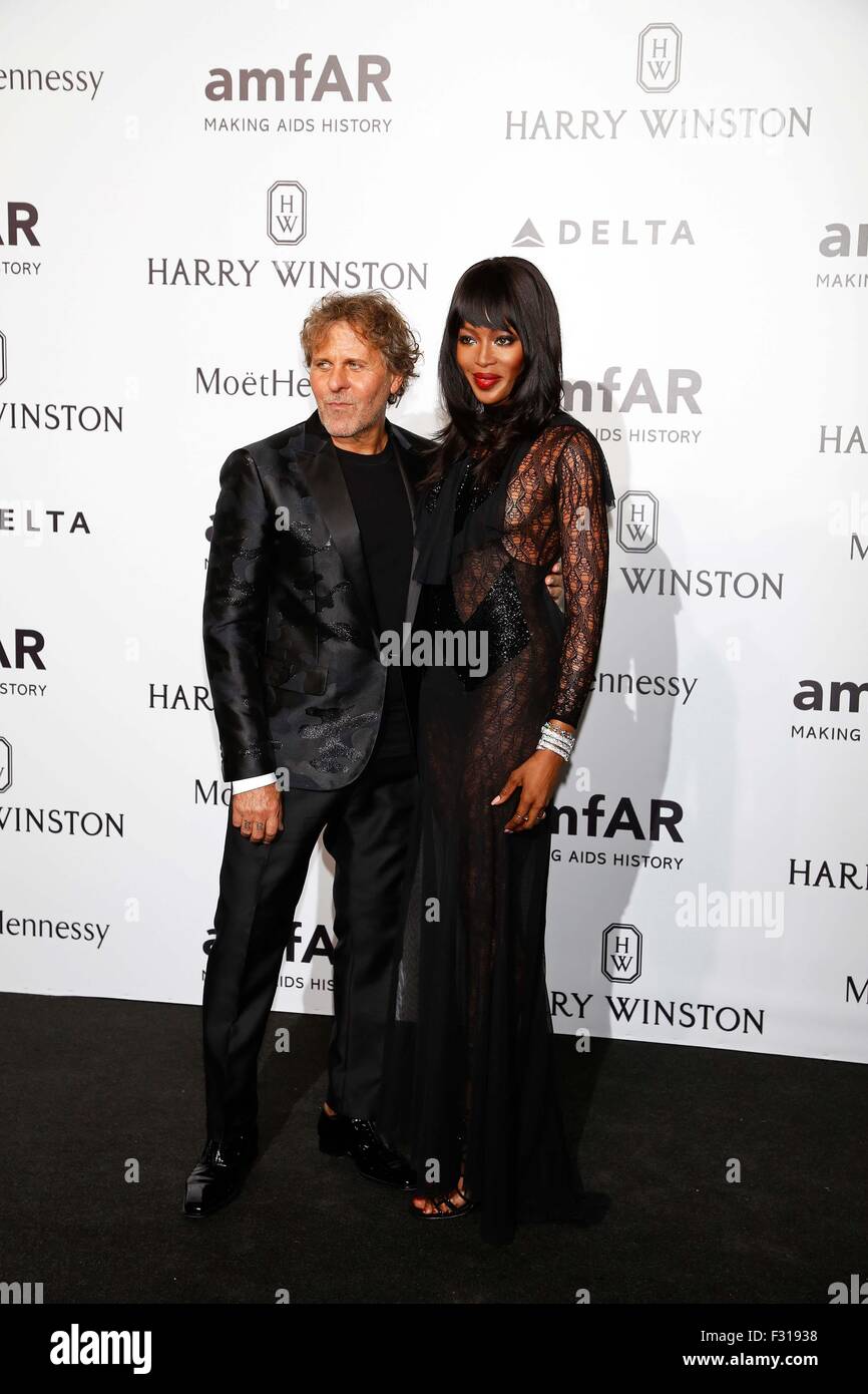 Milan, Ca, Italy. 26th Sep, 2015. Renzo Rosso, Naomi Campbell .amfARÃ‚Â ...