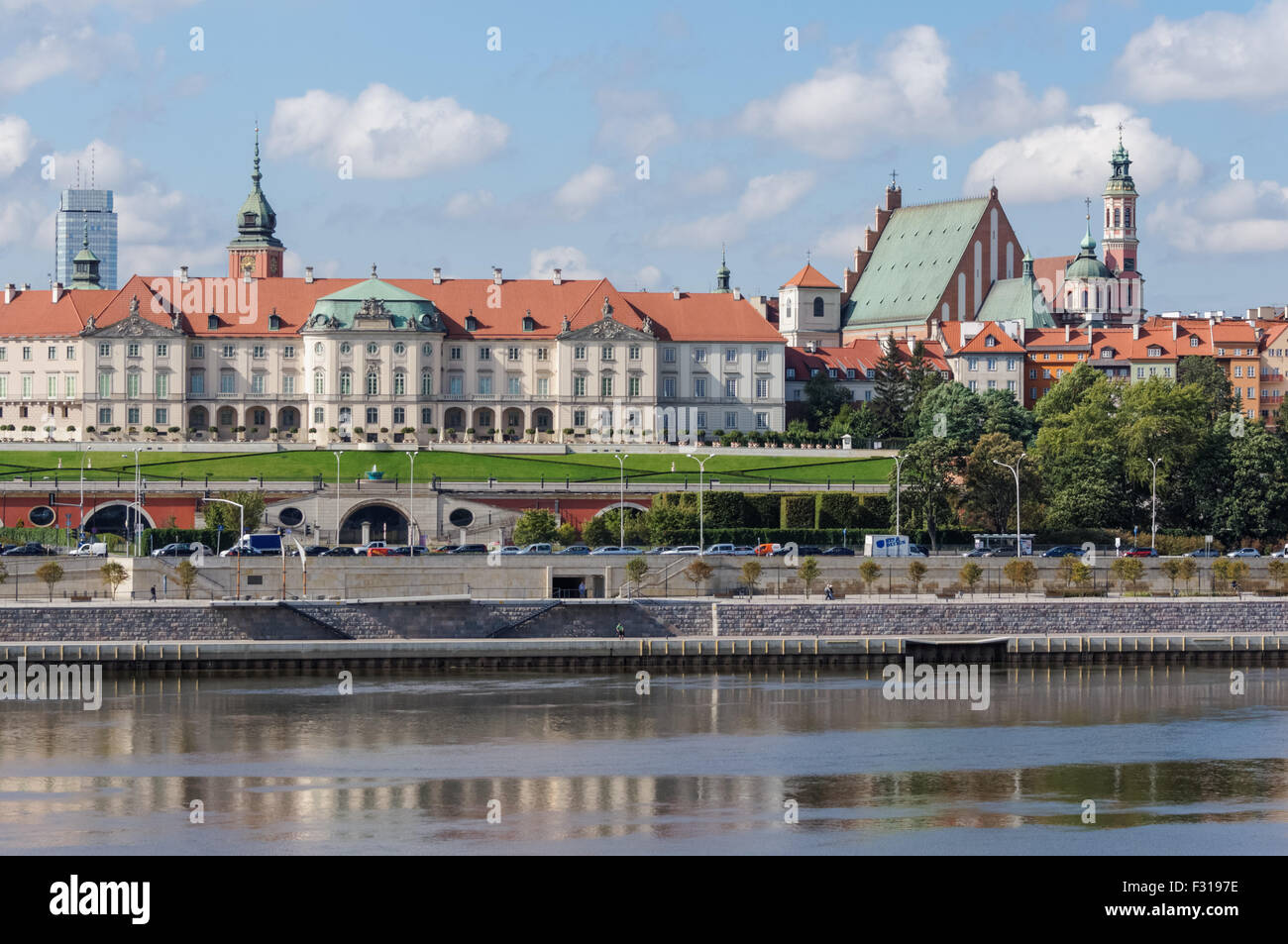 Royal Castle, Old Town and the Vistula River in Warsaw, Poland Stock ...