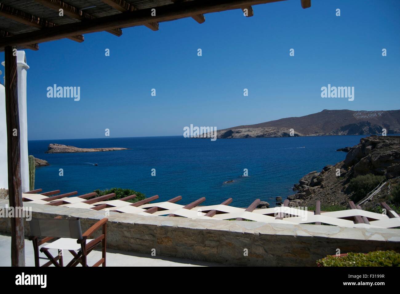 Beach Mykonos Island Greece clear blue sea water Stock Photo - Alamy