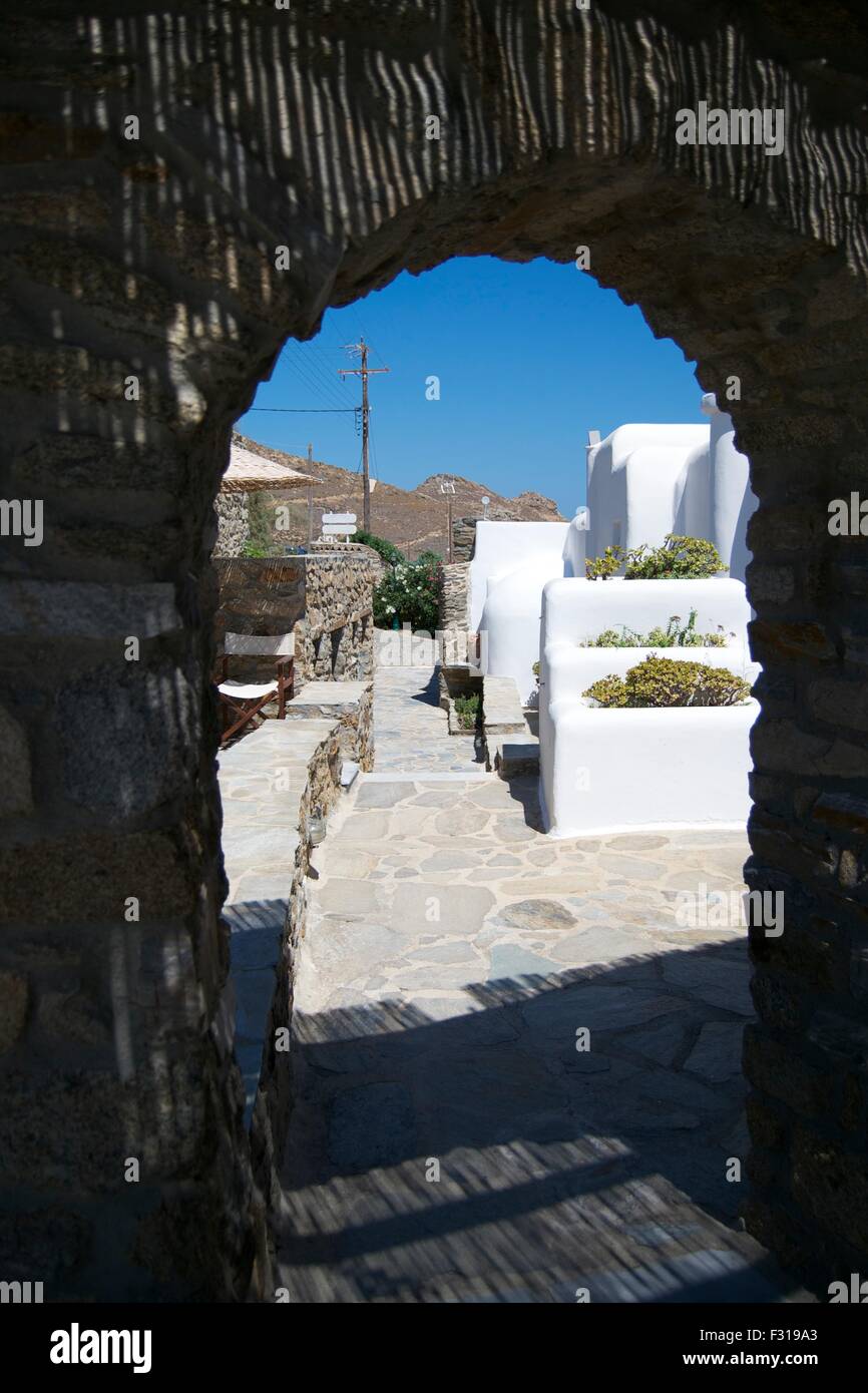 traditional typical Greek buildings blue white Stock Photo - Alamy