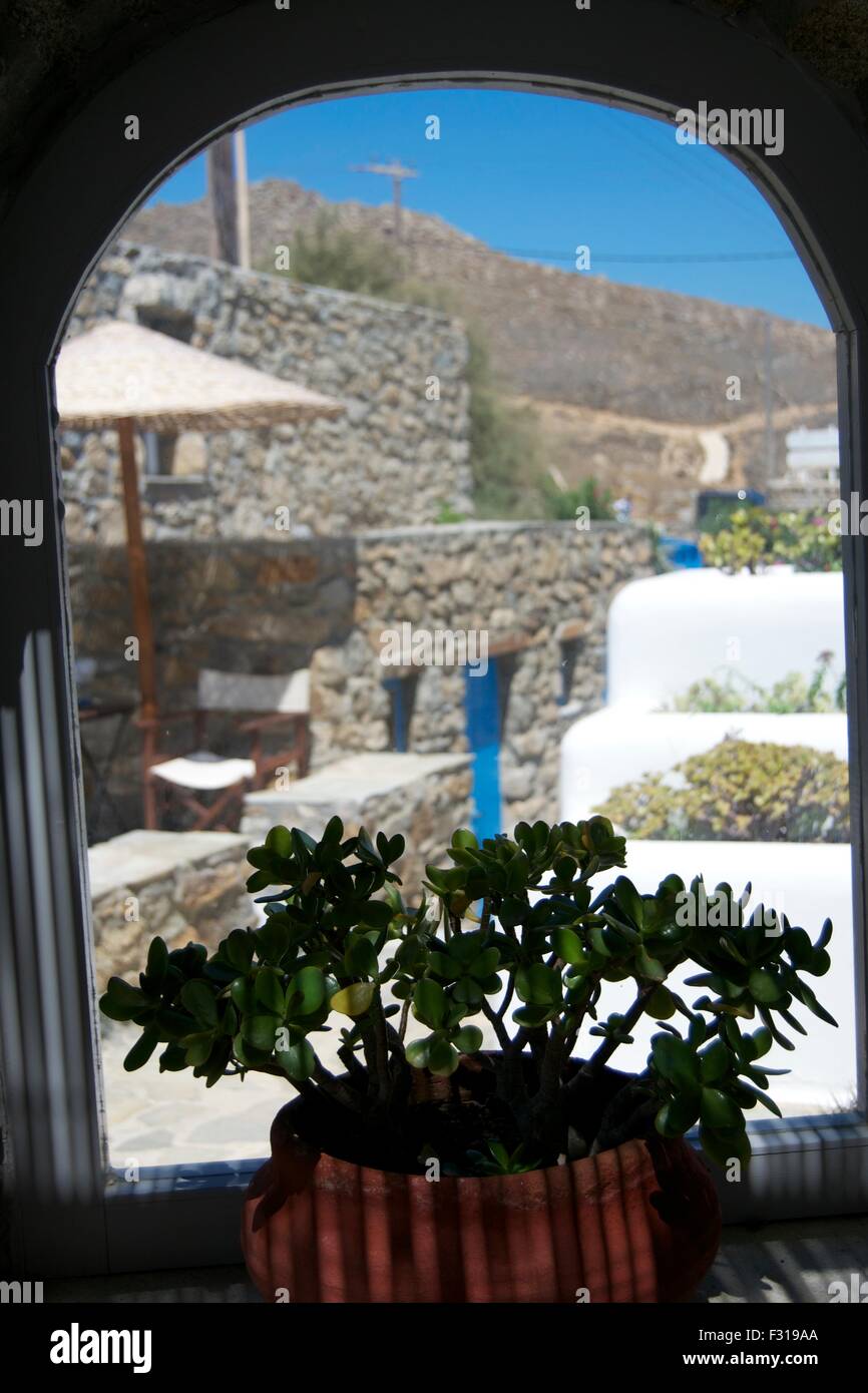 traditional typical Greek buildings blue white Stock Photo - Alamy