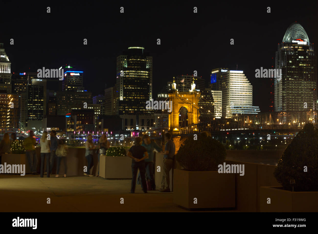CINCINNATI OHIO DOWNTOWN SKYLINE FROM RIVERCENTER WATERFRONT COVINGTON ...