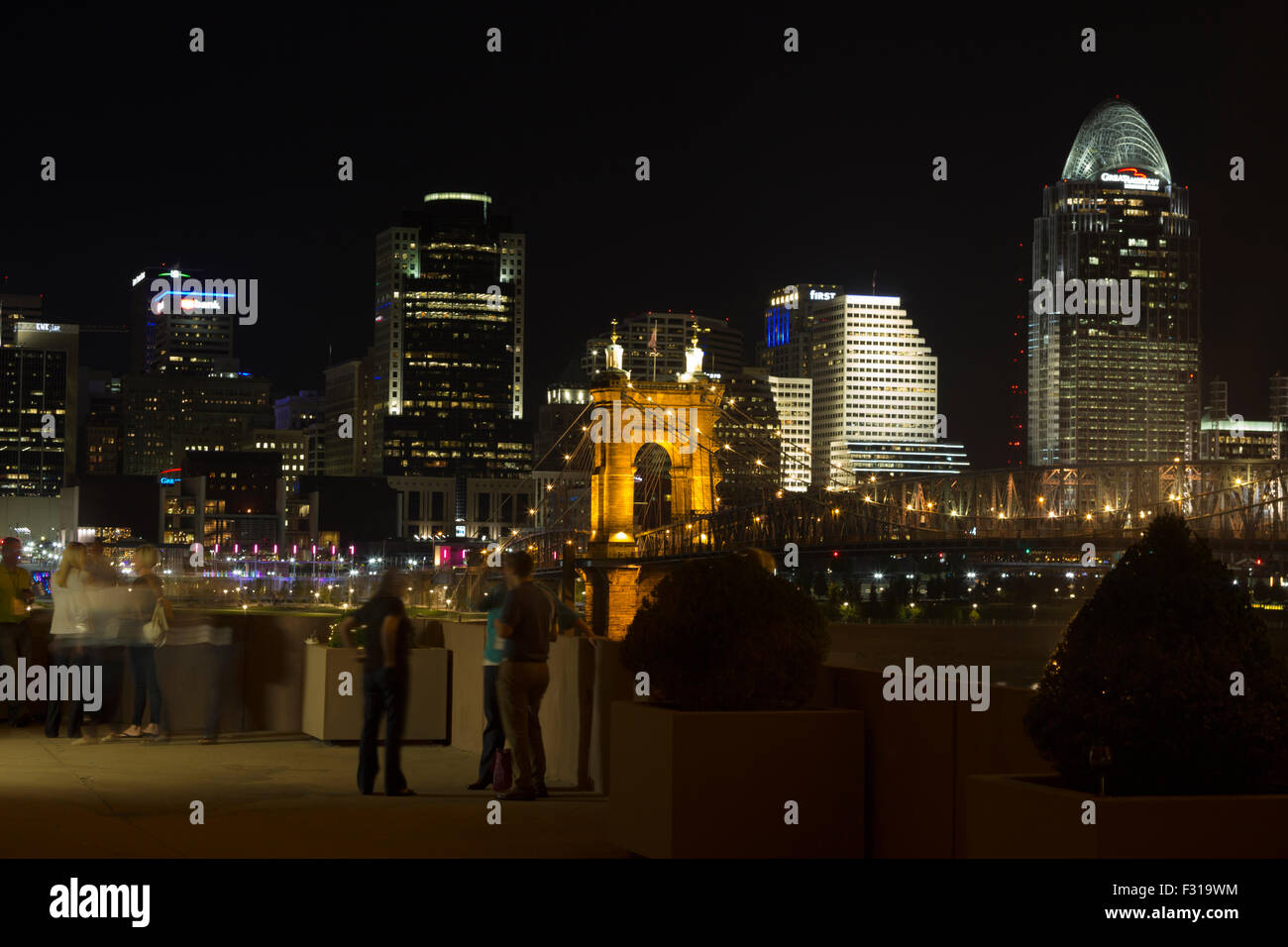 CINCINNATI OHIO DOWNTOWN SKYLINE FROM RIVERCENTER WATERFRONT COVINGTON ...