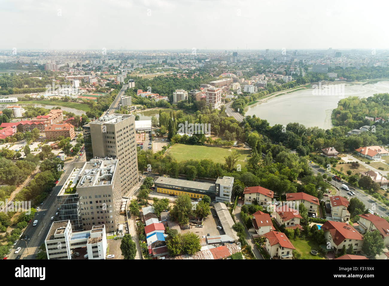 Aerial View Of Bucharest City Skyline Stock Photo - Alamy