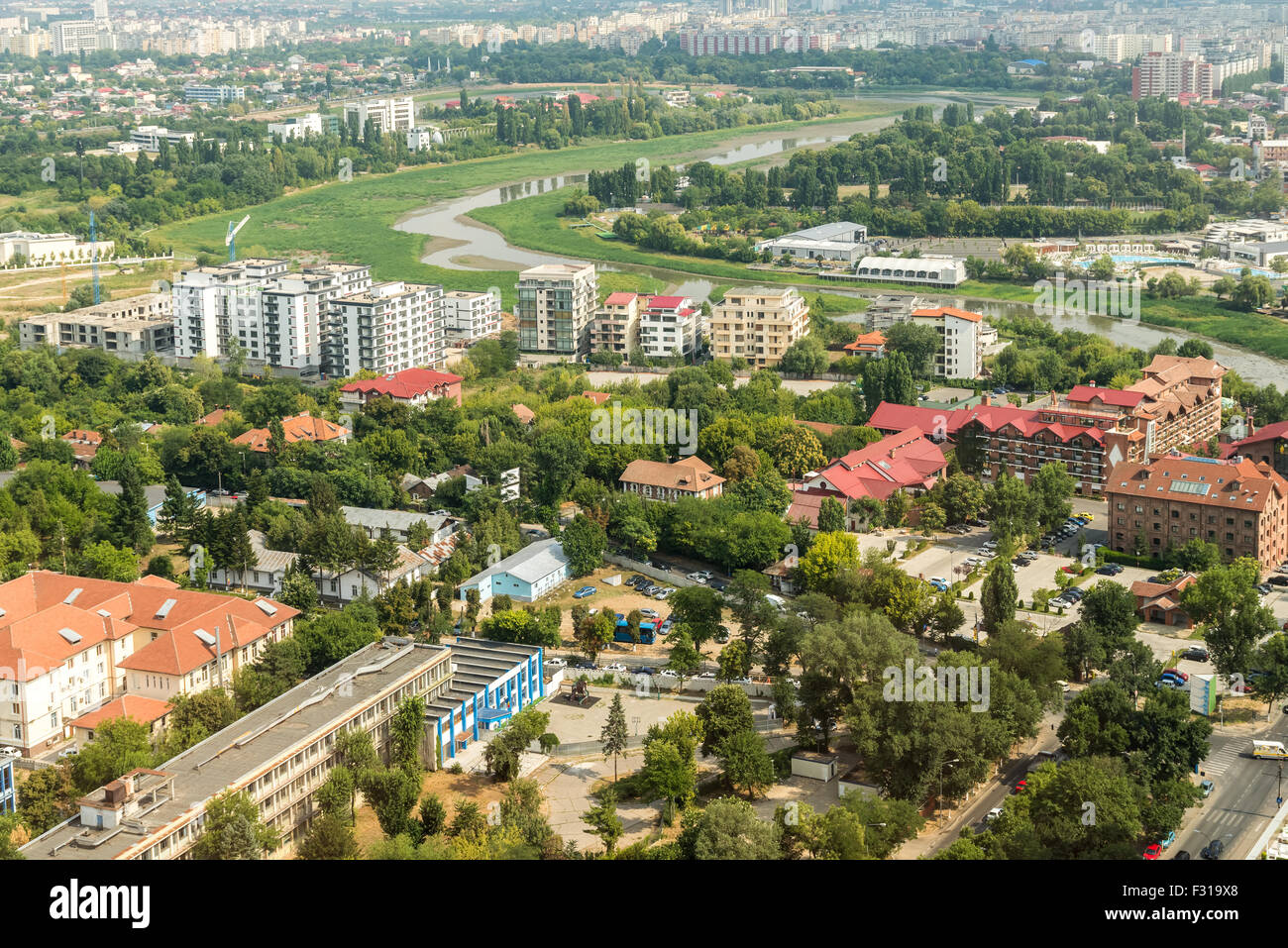 Aerial View Of Bucharest City Skyline Stock Photo - Alamy