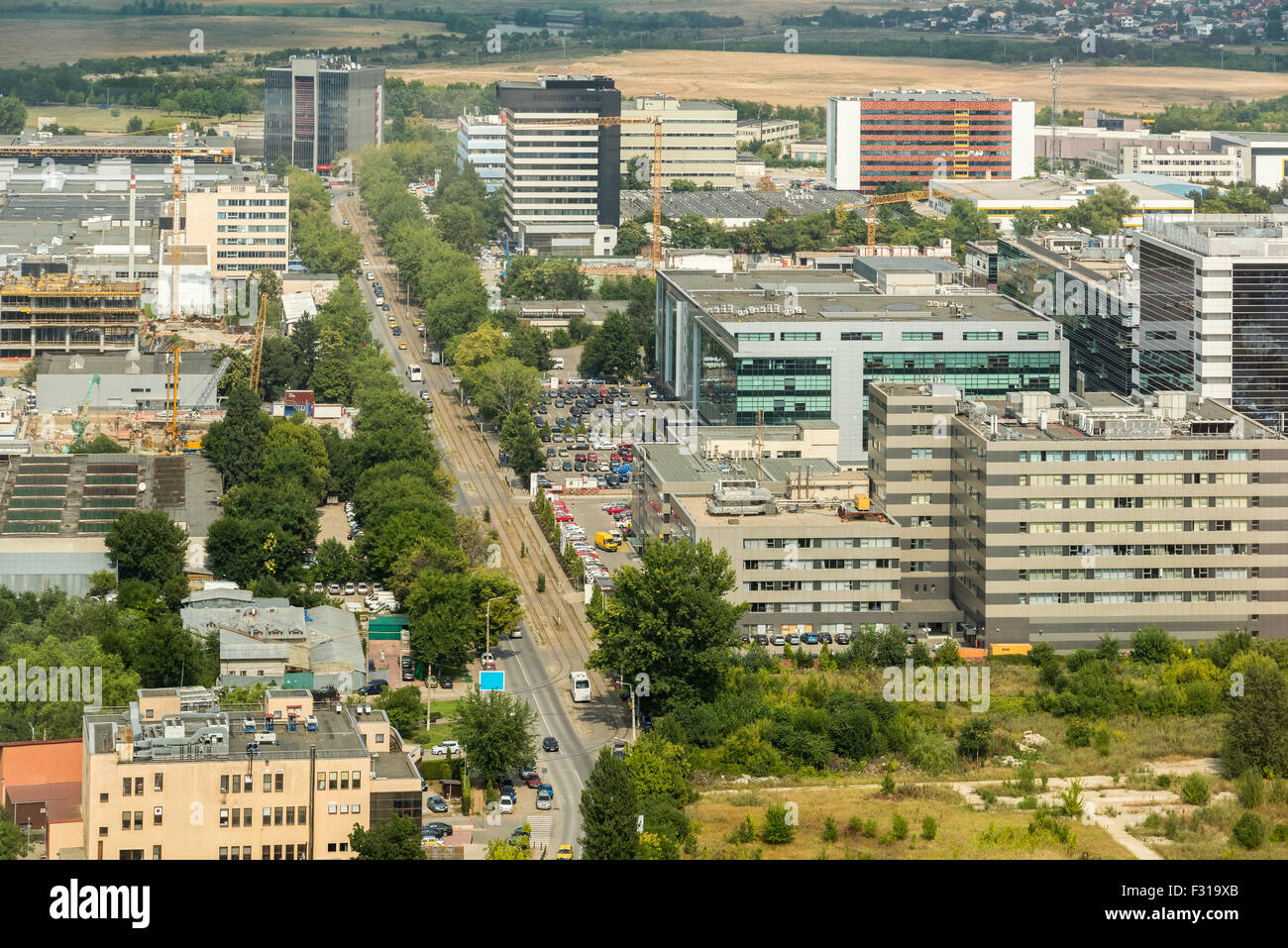 Aerial View Of Bucharest City Skyline Stock Photo - Alamy