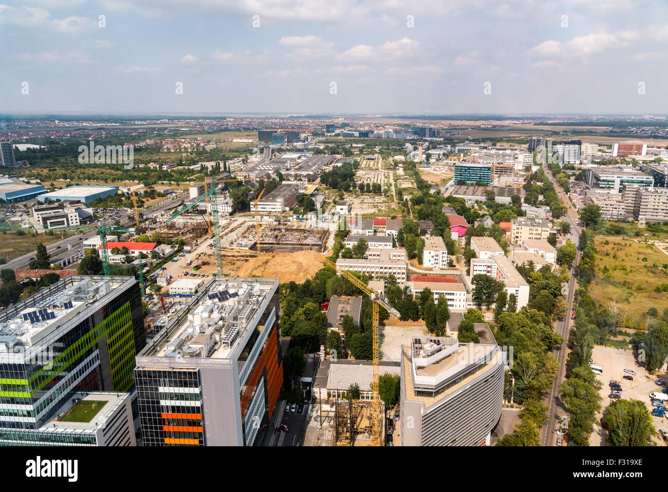 Aerial View Of Bucharest City Skyline Stock Photo - Alamy