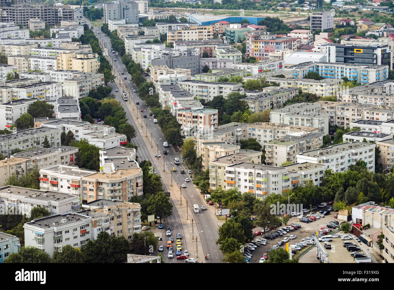 Aerial View Of Bucharest City Skyline Stock Photo - Alamy