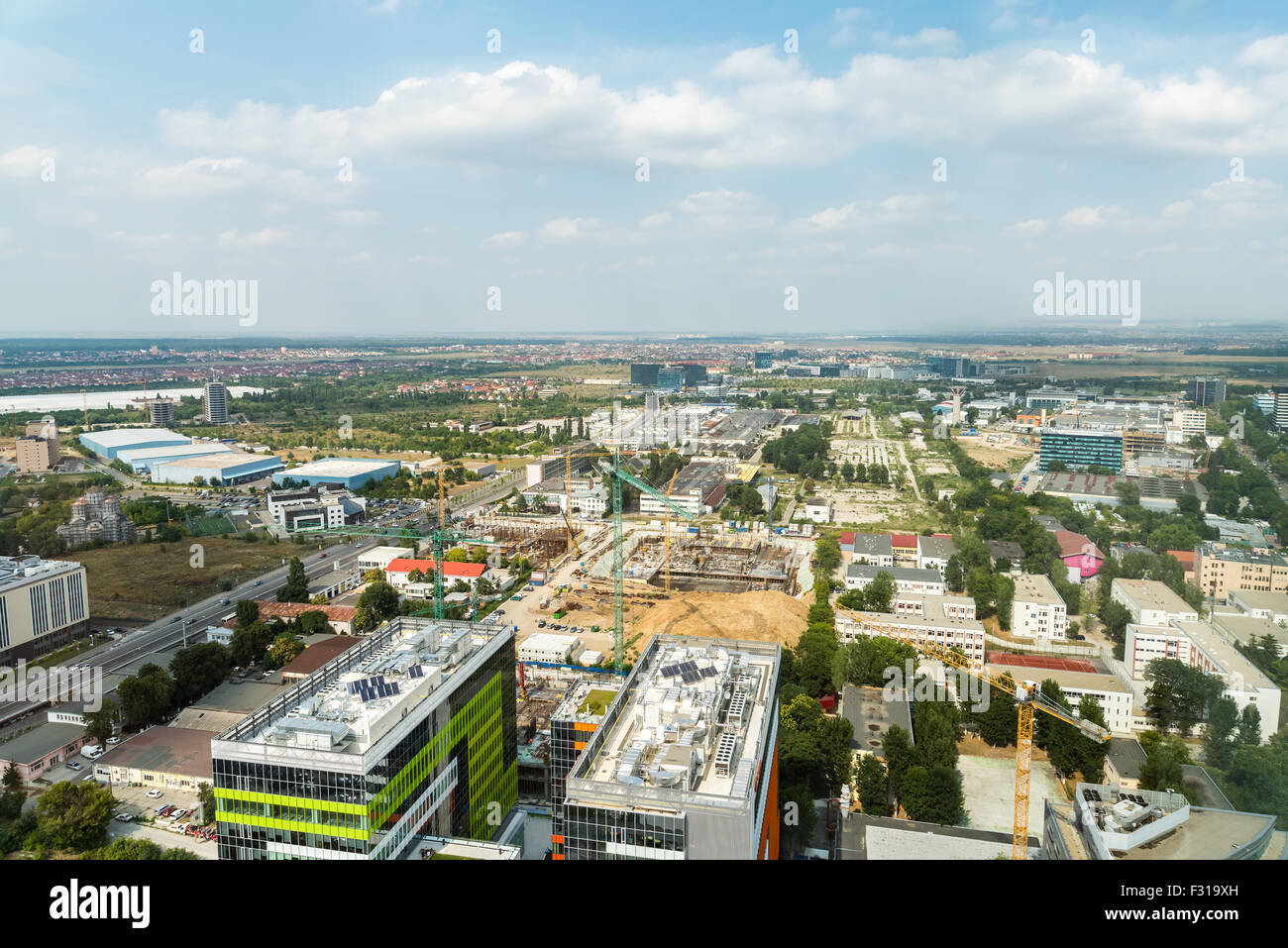 Aerial View Of Bucharest City Skyline Stock Photo - Alamy
