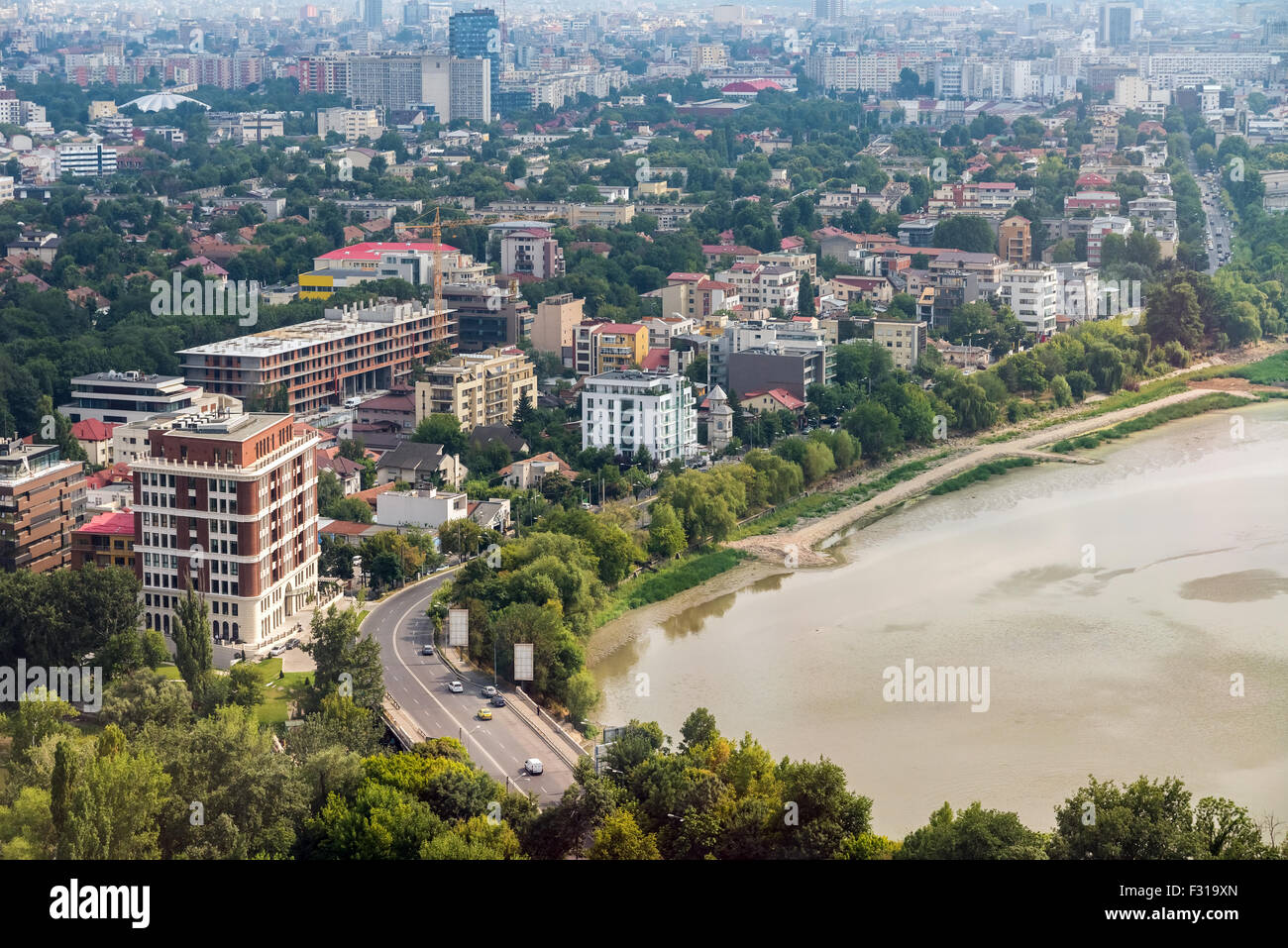 Aerial View Of Bucharest City Skyline Stock Photo - Alamy