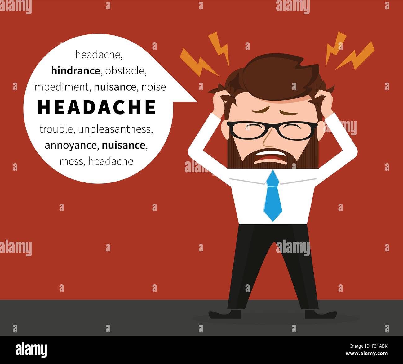 Headache expression thinking worker face Stock Vector Images - Alamy