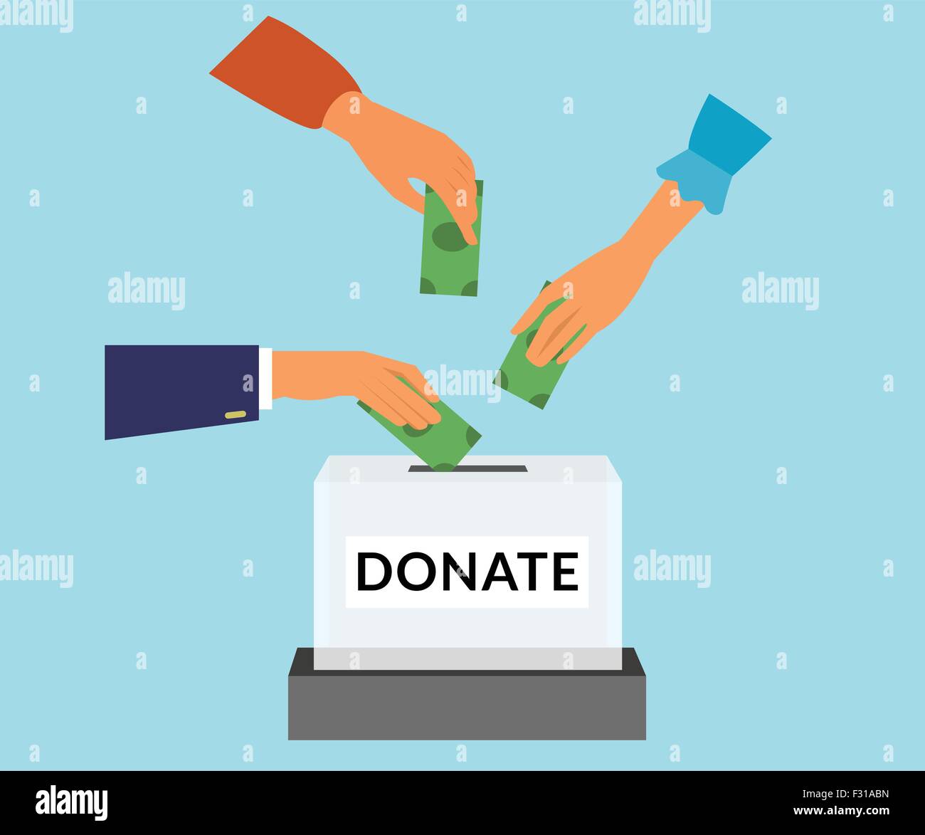 Charity donation box money note Stock Vector Images - Alamy