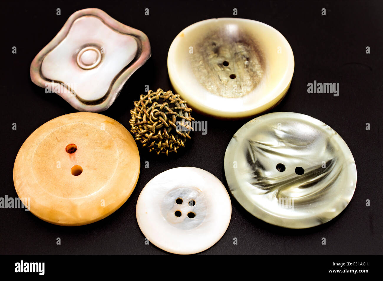 Retro buttons on a black background Stock Photo - Alamy