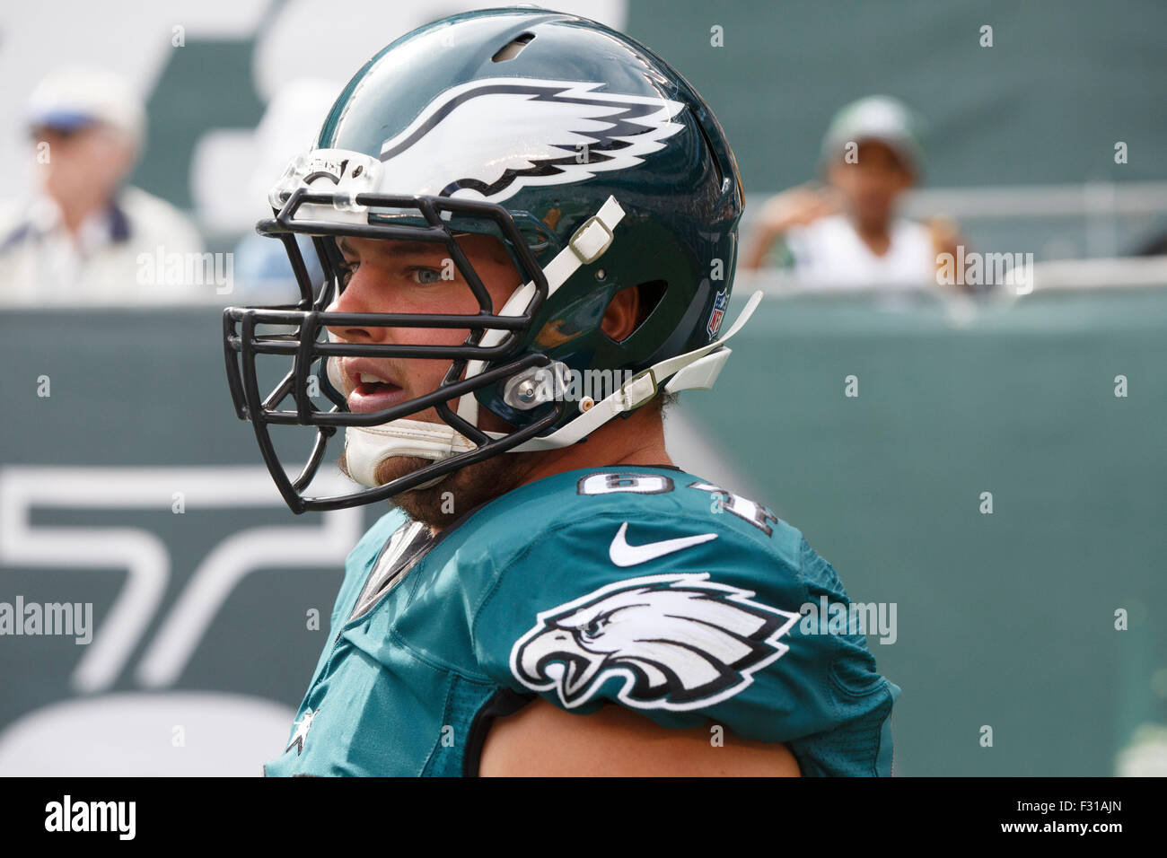 East Rutherford, New Jersey, USA. September 27, 2015, Philadelphia Eagles guard Matt Tobin (64 ...