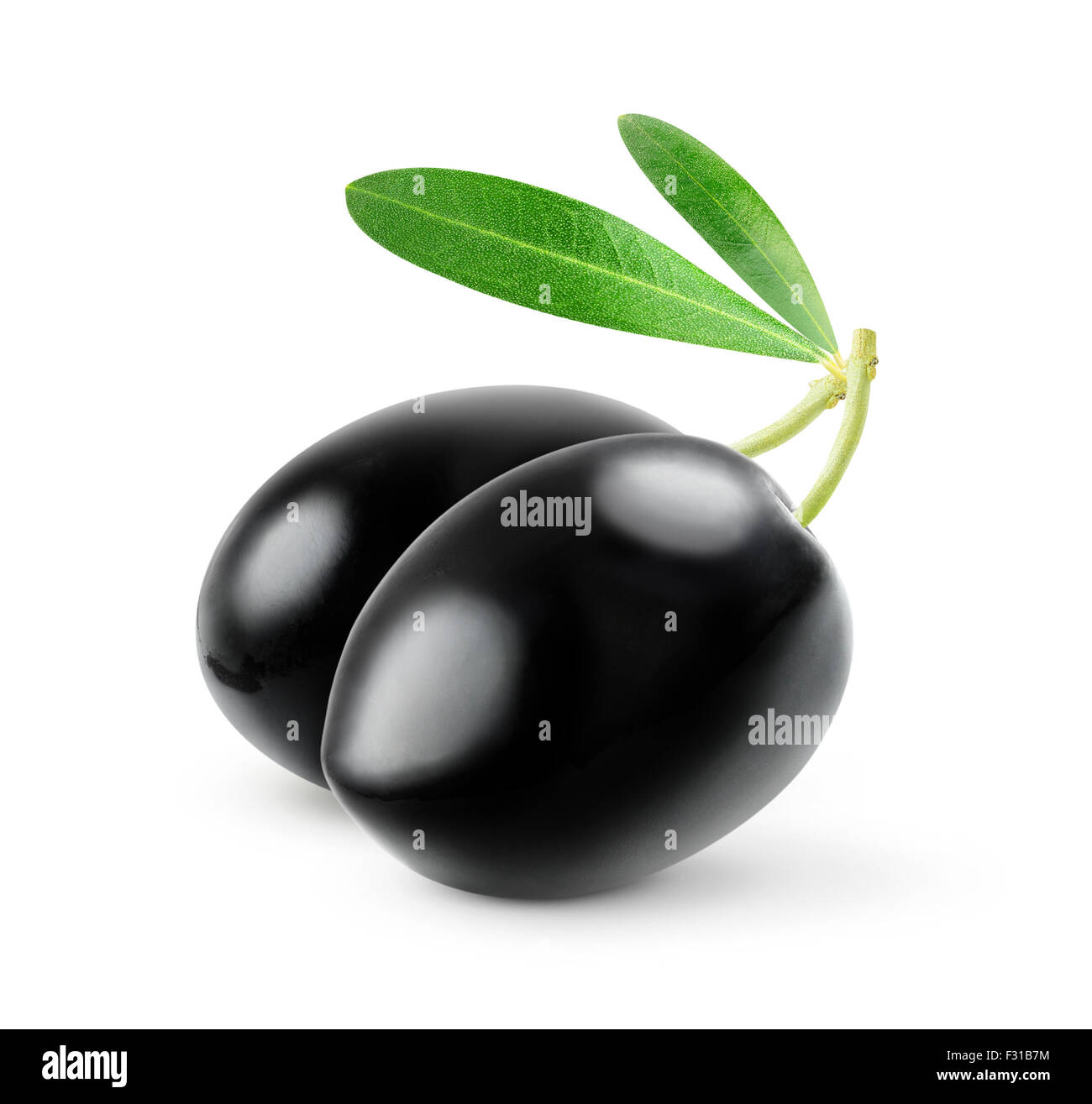 Two black olives isolated on white Stock Photo - Alamy